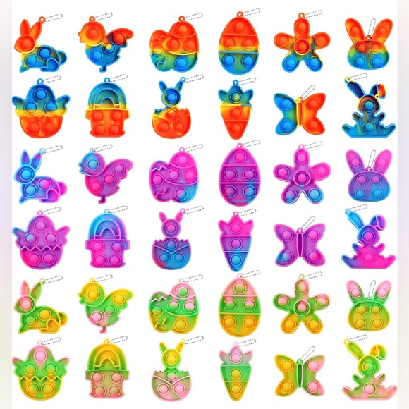 AHEYE | Holiday | Aheye 36pcs Easter Mini Push Pop Bubble Fidget Toy ...